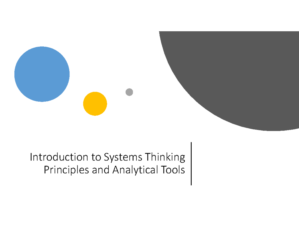 Introduction to systems thinking tools Eng - Introduction to Systems ...