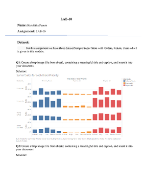 Assignment LAB 08 5709 - LAB-8 - LAB- Name: Harshitha Pasem Assignment: LAB- Dataset: For this ...