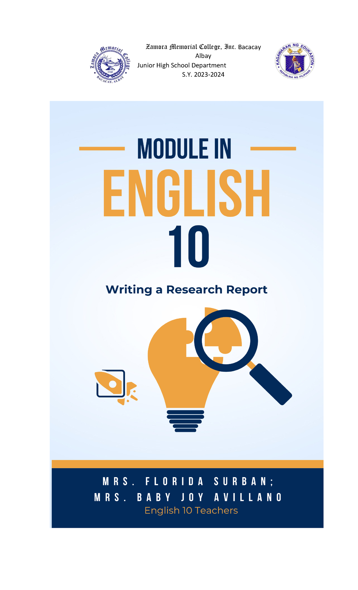 Research-Report-Module-English-10 - Zamora Memorial College, Inc ...
