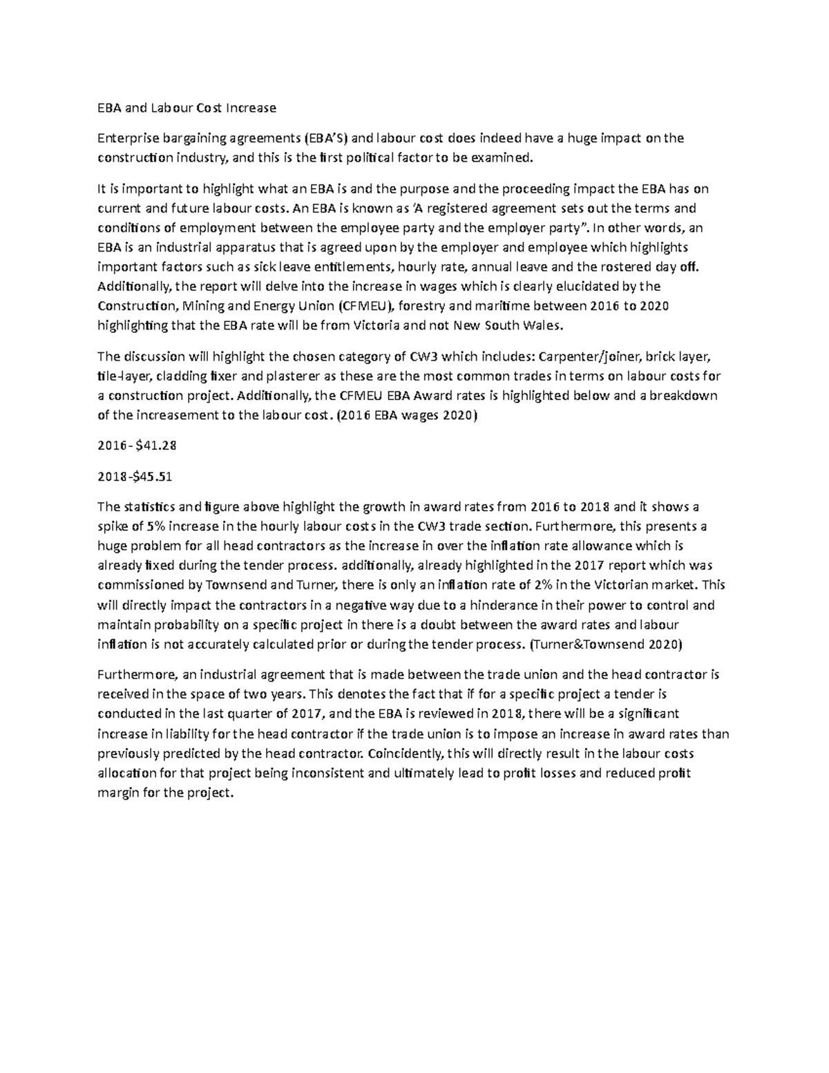 EBA and Labour Cost Increase - EBA and Labour Cost Increase Enterprise ...