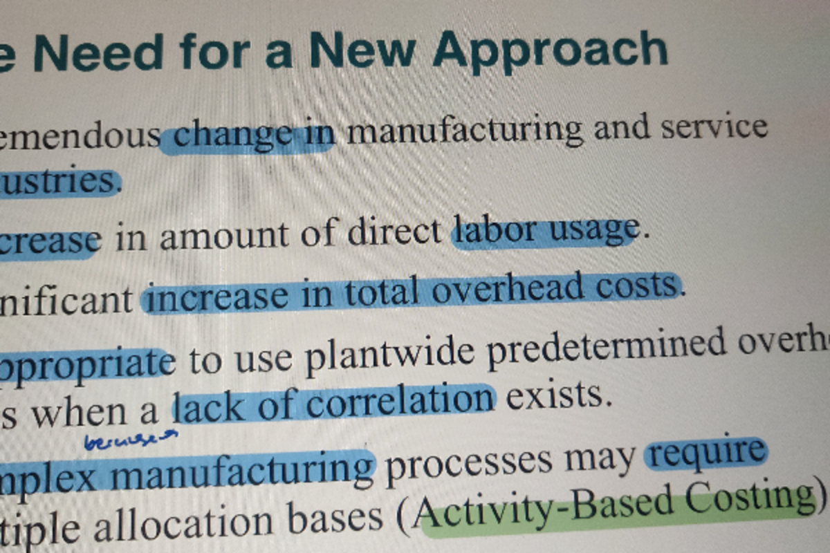 Need for a new approach - Managerial Accounting - Studocu