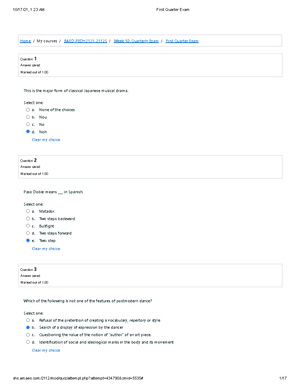 All midterm exam - MID TERM EXAM - Question 1 Correct Mark 1 out of 1. Flag question Question ...