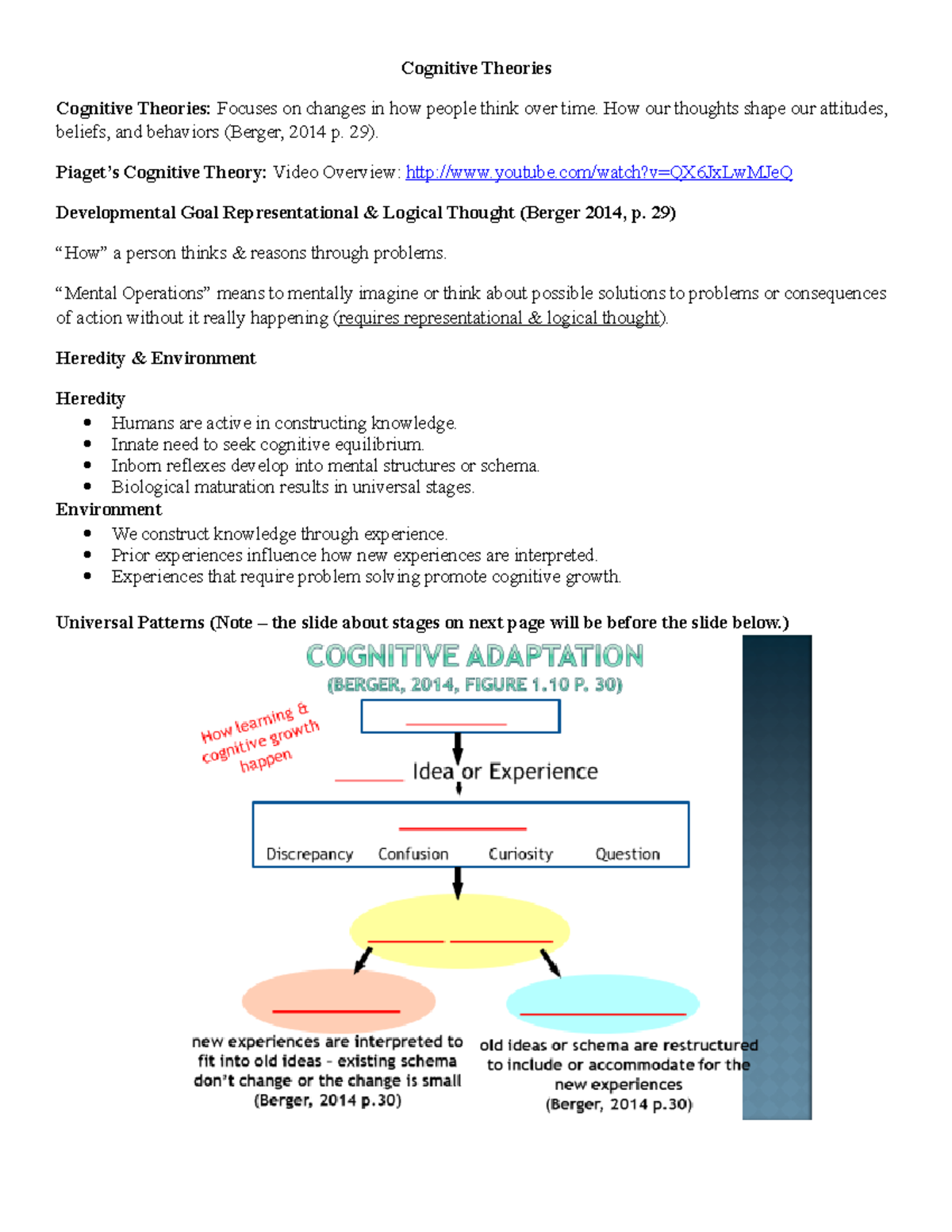 Cognitive Theory - Cognitive Theories Cognitive Theories: Focuses on ...