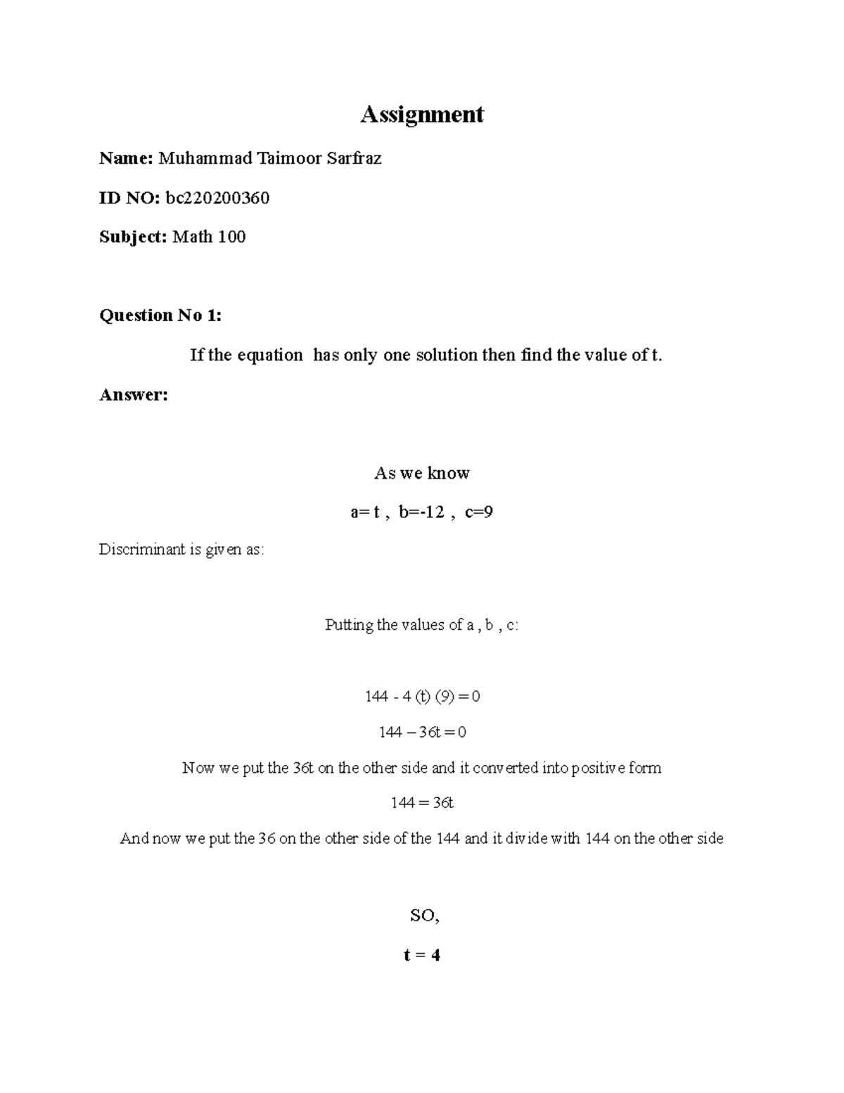 Assignment math100 full jnjuihuhjabiuhedbhjdhjbjhduhdhjhh hdhhuhhwb ...