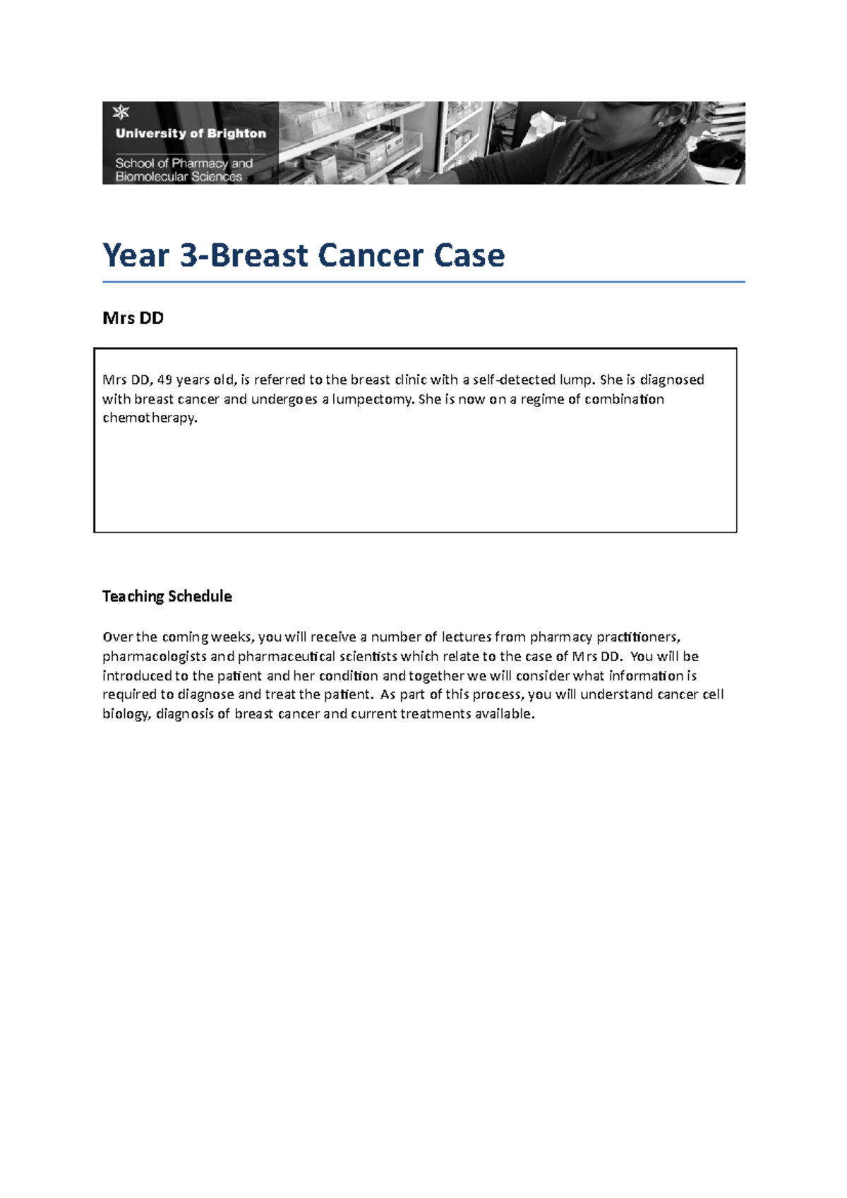 Breast cancer Case Handbook 2022 - Year 3-Breast Cancer Case Mrs DD Mrs ...