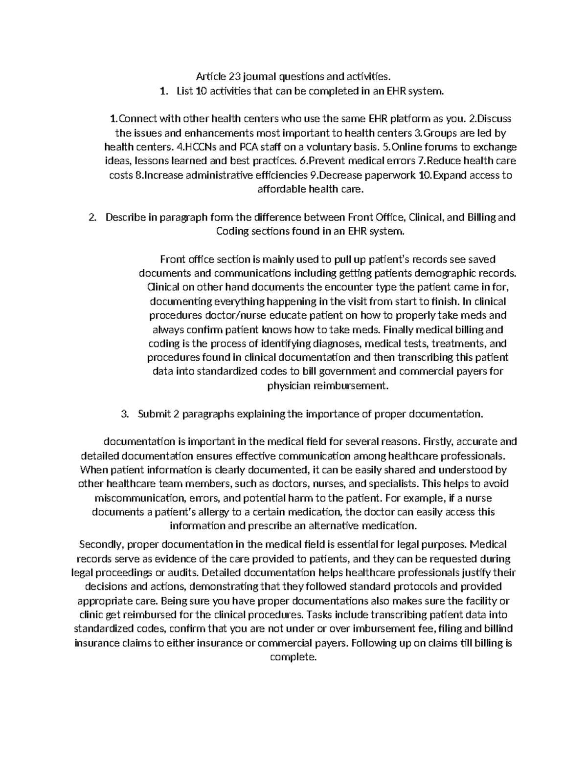 Article 23 journal questions - Article 23 journal questions and ...