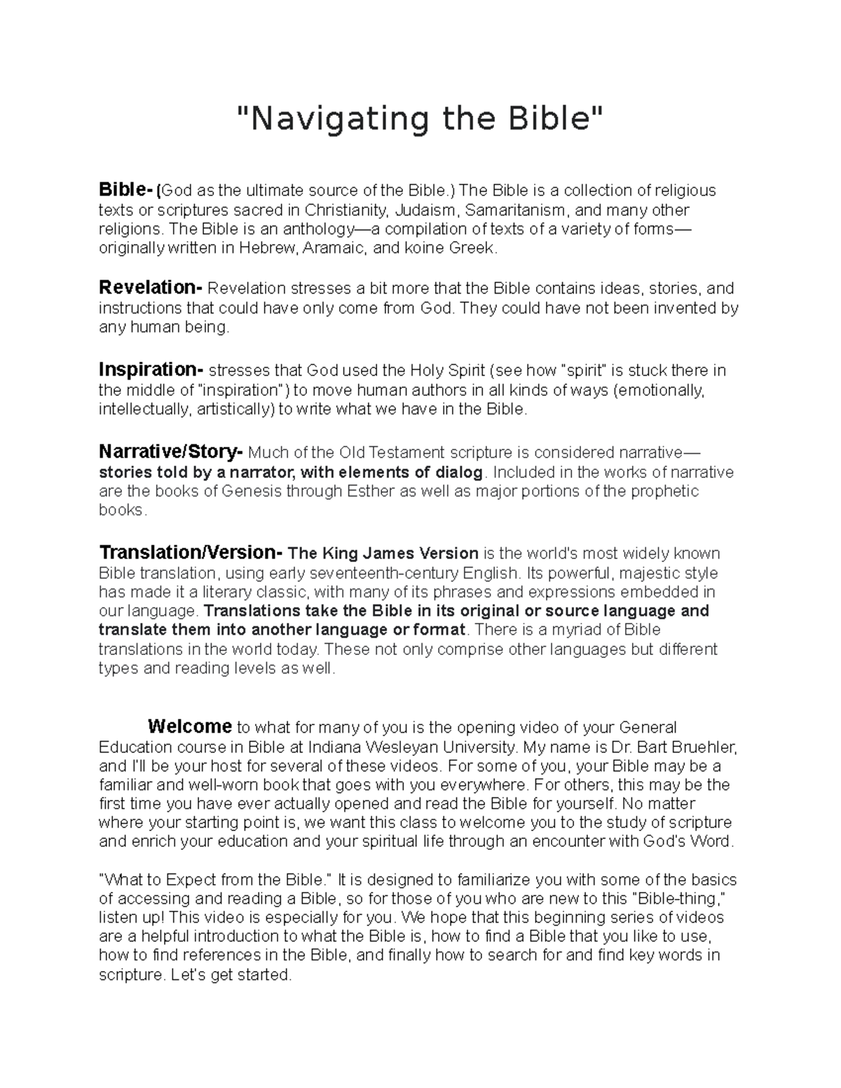 (Navigating the Bible) Resource - "Navigating the Bible" Bible- ( God ...