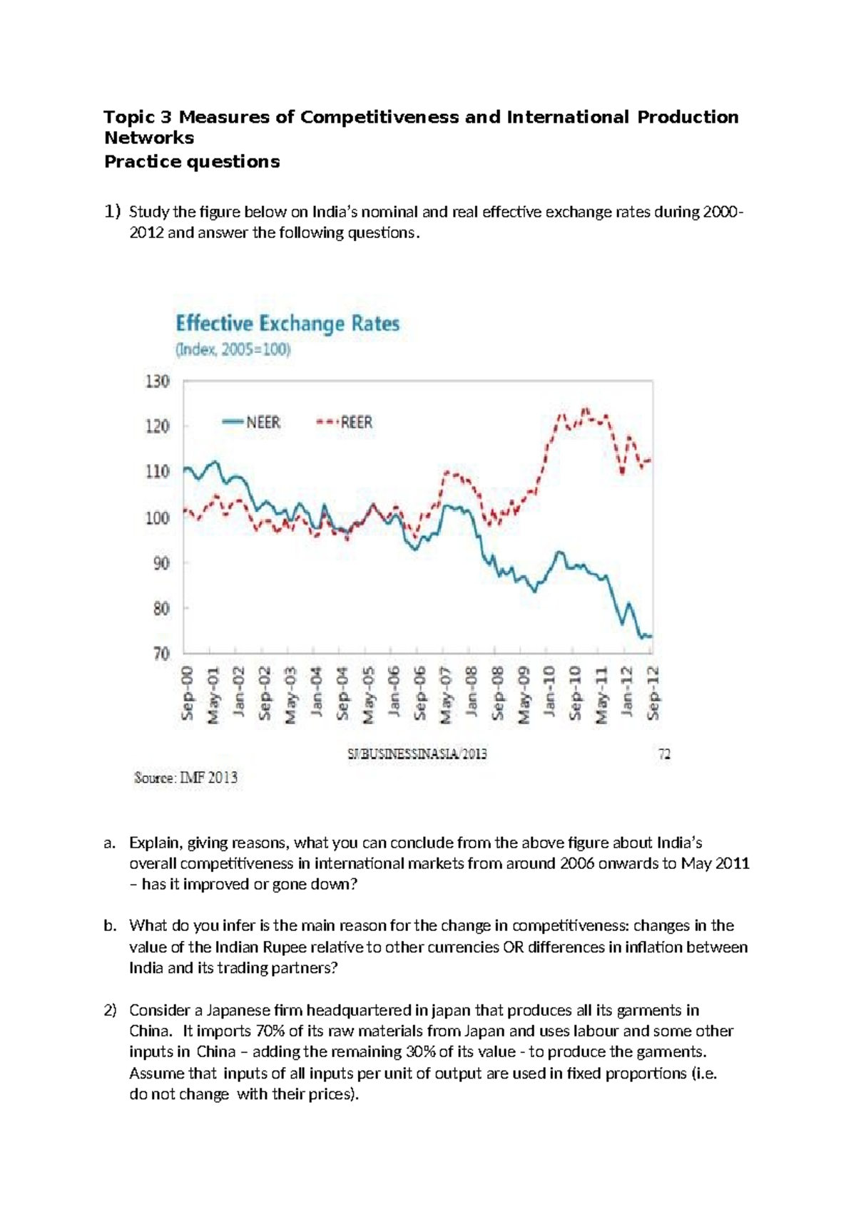 Topic 3 Measures of Competitiveness and IPNs Practice questions - Topic ...