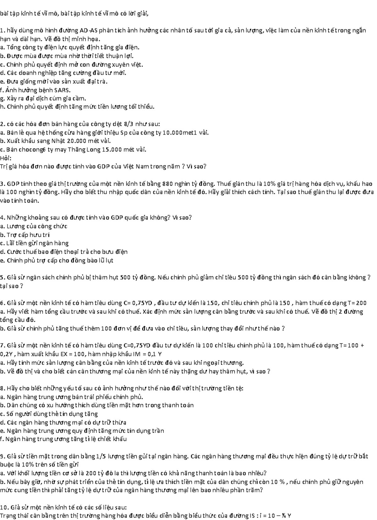 Đề + lời giải cụ thể - đề và đáp án - b‡i t¿p kinh t¿ vĩ mÙ, b‡i t¿p kinh t¿ vĩ mÙ cÛ lßi gi¿i ...
