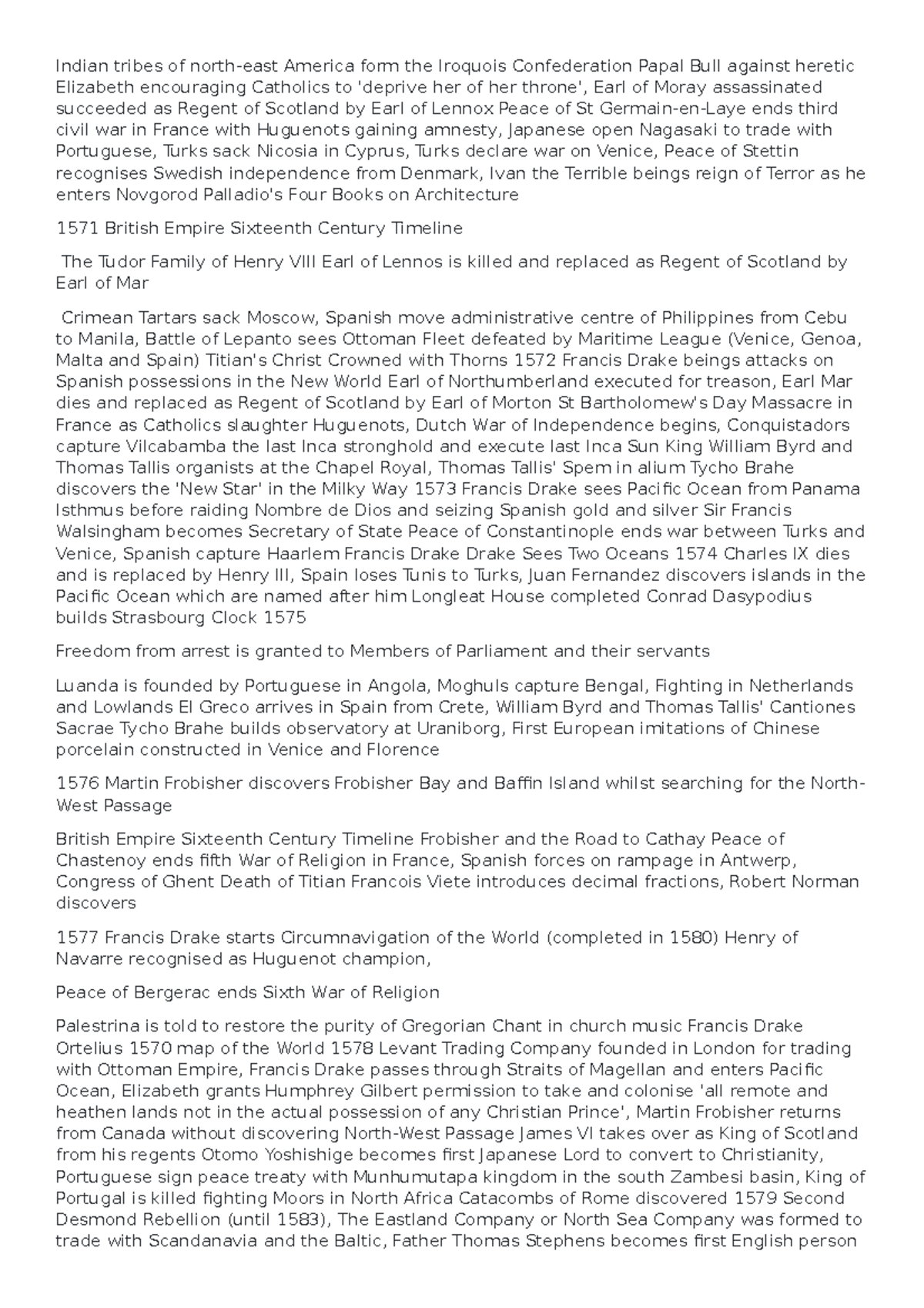 Timeline 3 (1570 - 1579) - Indian tribes of north-east America form the ...