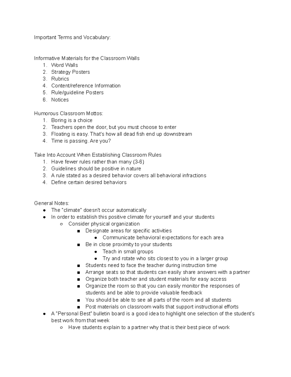 Chapter 5 Organizing for Instruction - Important Terms and Vocabulary ...