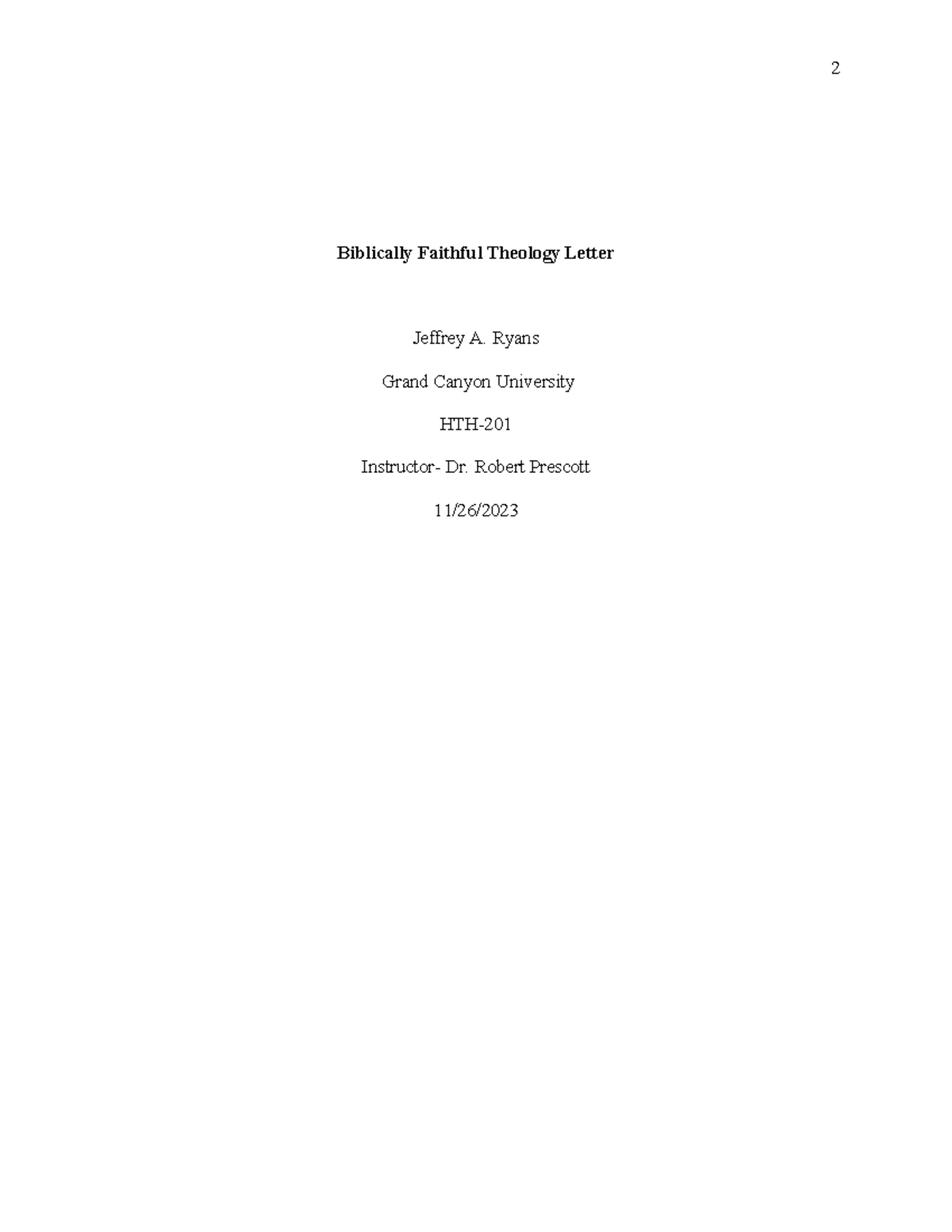 Biblically Faithful Theology Letter-HTH- Biblically Faithful Theology ...