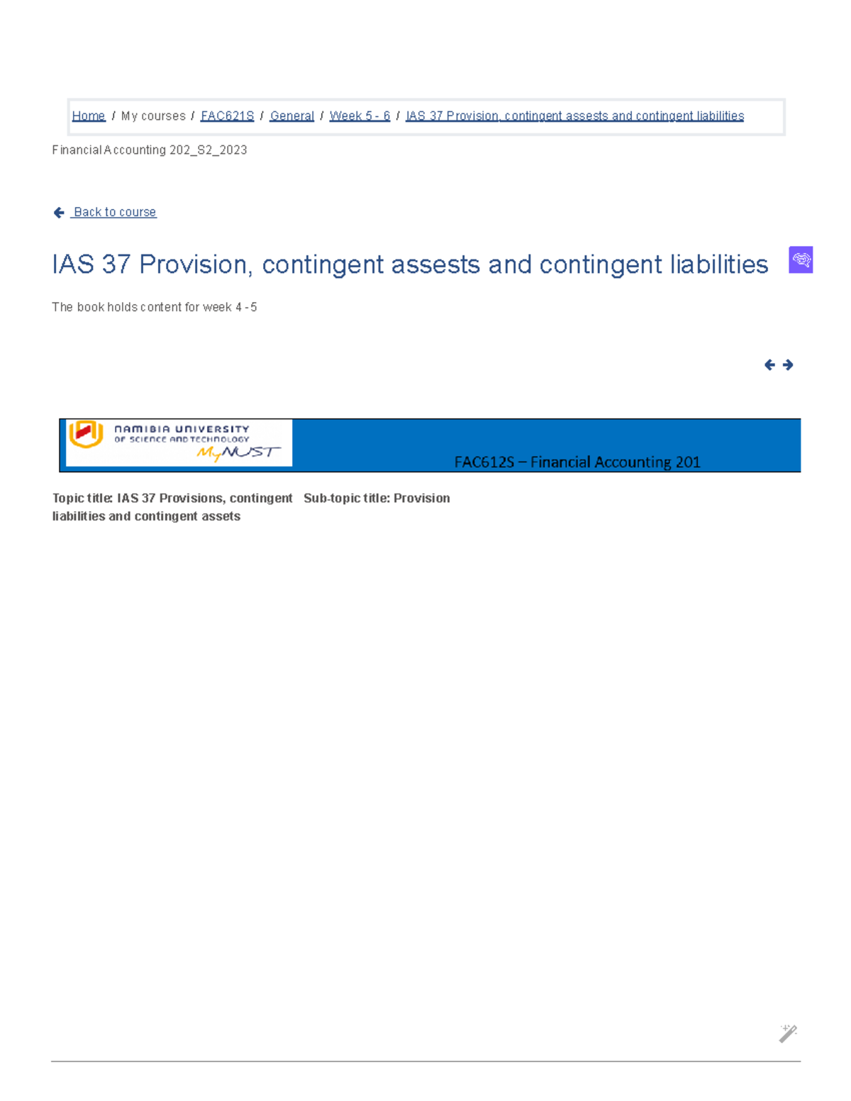 IAS 37 Provision, contingent assests and contingent liabilities ...