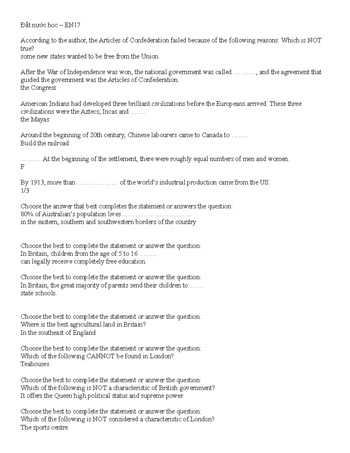 Đất nước học en17 - đất nước học en 17 - Đất nước học – EN According to ...