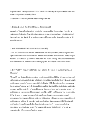 Individual assignment 282072 - i. Nature of entities (Background of the ...