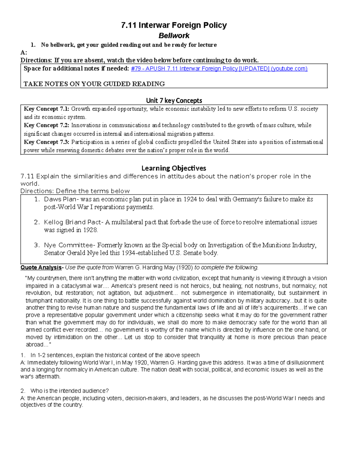 7.11 Interwar Foreign Policy correct one - 7 Interwar Foreign Policy ...