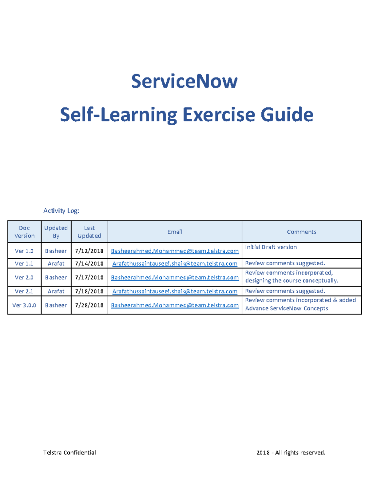 Service Now Self-Learning Exercise Guide - ServiceNow Self-Learning ...