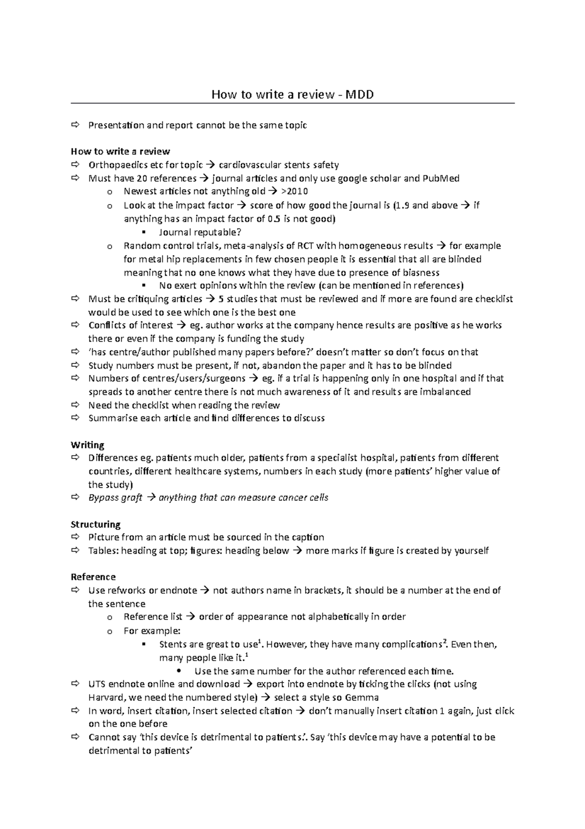 Tutorial - Mini Review - How to write a review - MDD Presentation and ...