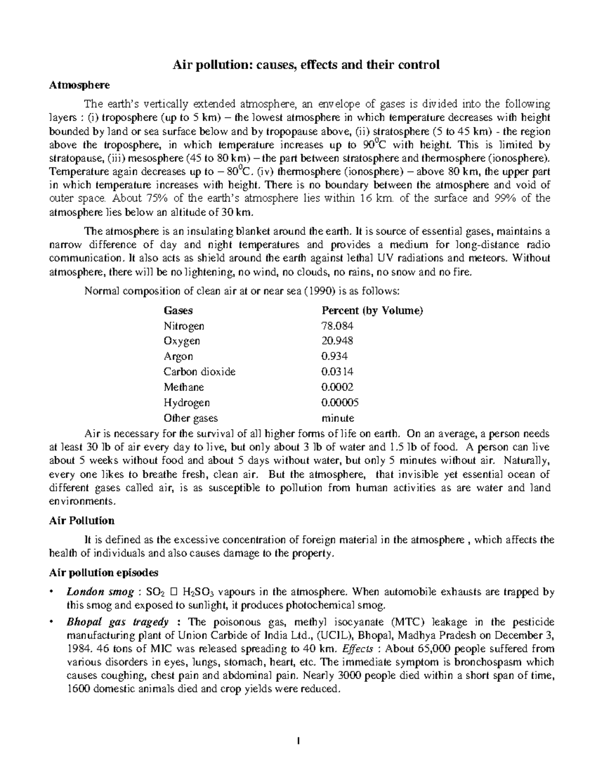 AIR Pollution Causes, Effects AND Controls - Air pollution: causes ...
