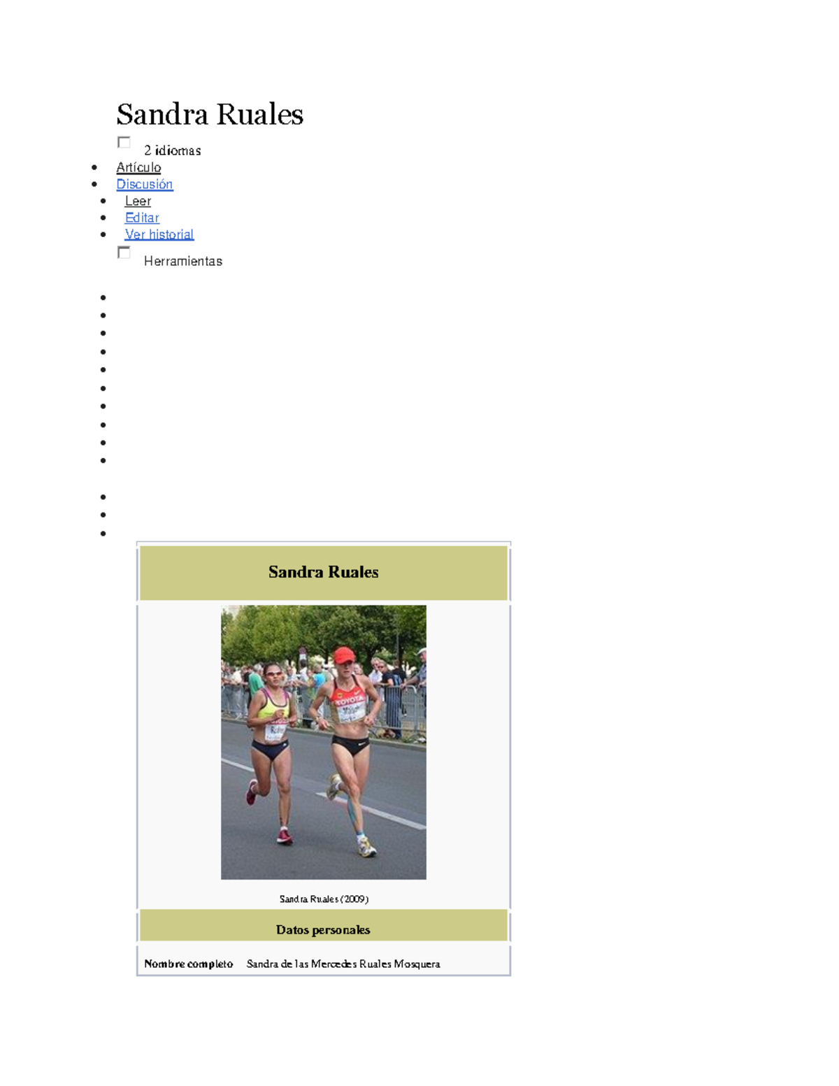 Sandra Ruales - Titulo doc - Sandra Ruales 2 idiomas • Artículo • Discusión • Leer • Editar ...