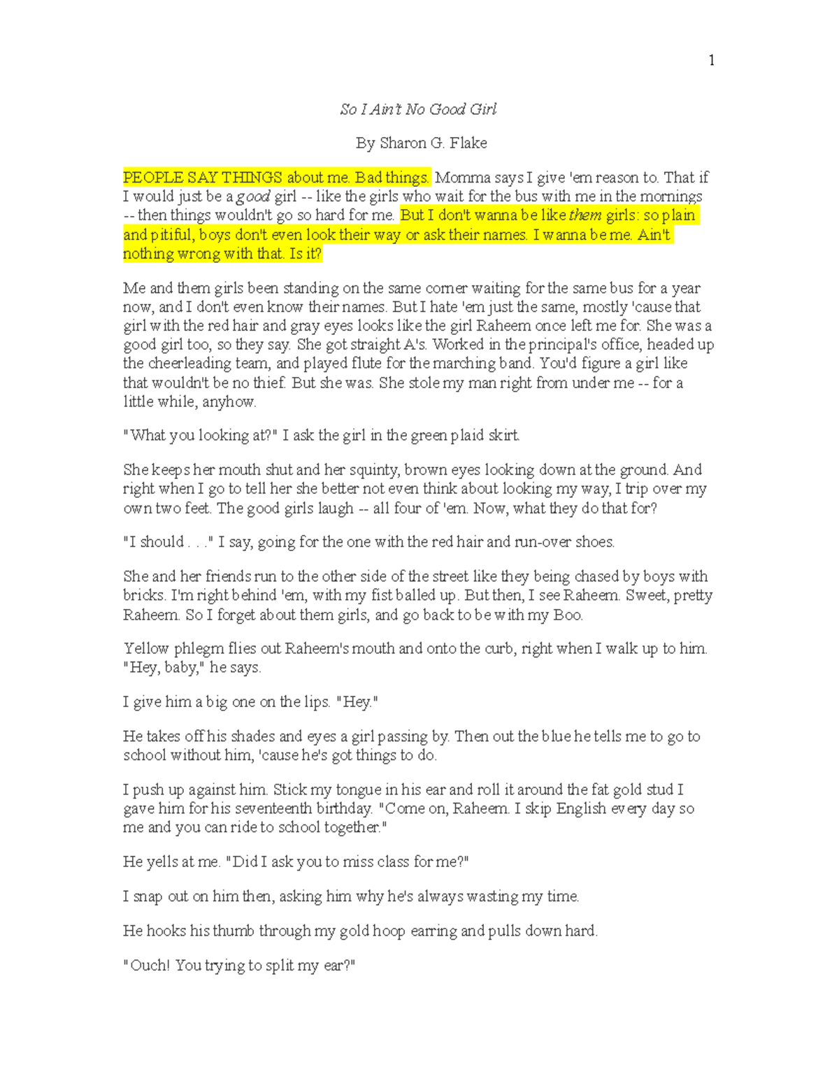 So+I+aint+no+good+girl+by+Sharon+Flake - So I Ain’t No Good Girl By ...
