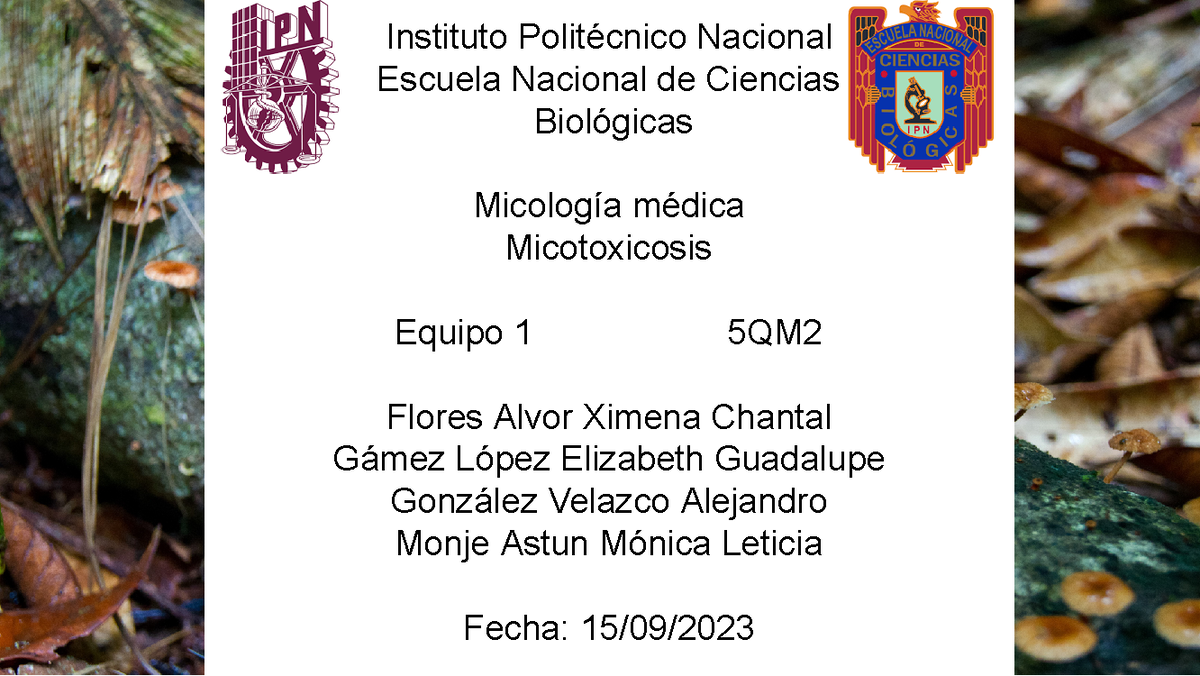 Micotoxicosis - ####### Instituto Politécnico Nacional ####### Escuela ...