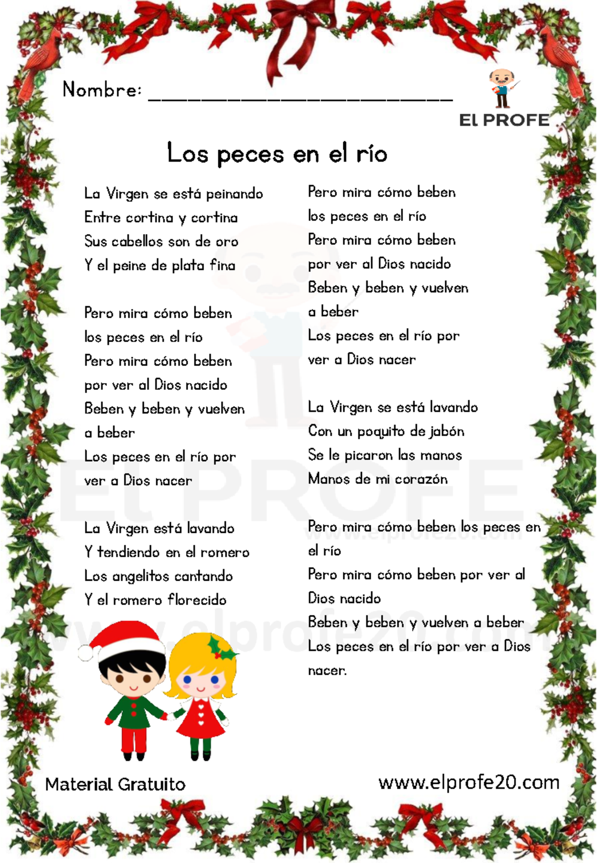 Villancicos canciones navideñas - Los peces en el río La Virgen se está ...