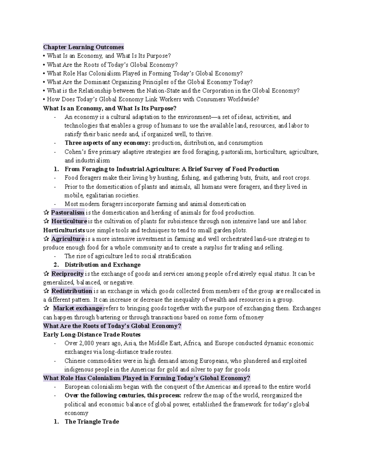 Chapter 11 Global Economy - Chapter Learning Outcomes What Is an ...
