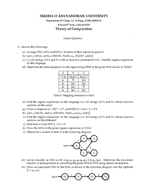 PS2 sol - Assignment 2 solution - Problem Solving Assignment 2 Data Mining (CSE4052) Suppose ...