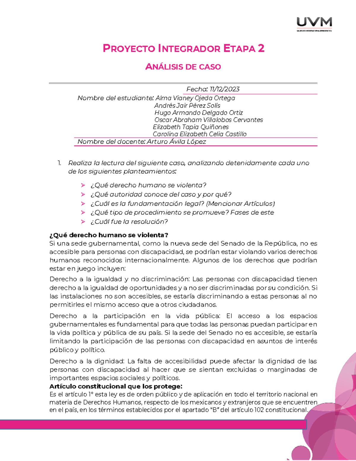 Proyecto integrador etapa 2 analisis de caso - PROYECTO INTEGRADOR ETAPA 2 ANÁLISIS DE CASO ...
