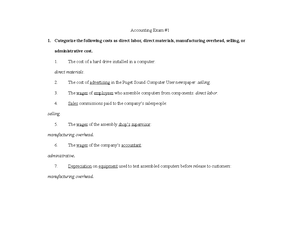 Accounting 1 hw part 2 - ACCT 2302 - Studocu