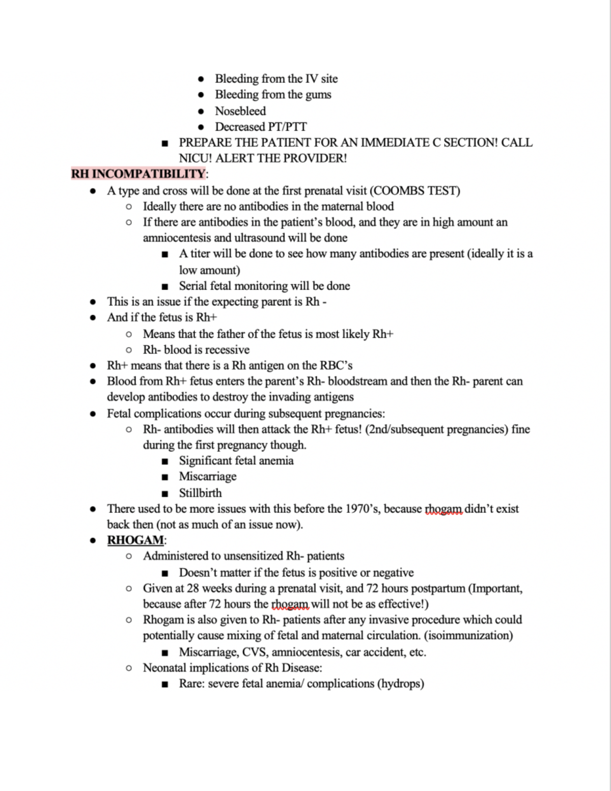 Bleeding in pregnancy notes page 6 - NURS 326 - Studocu