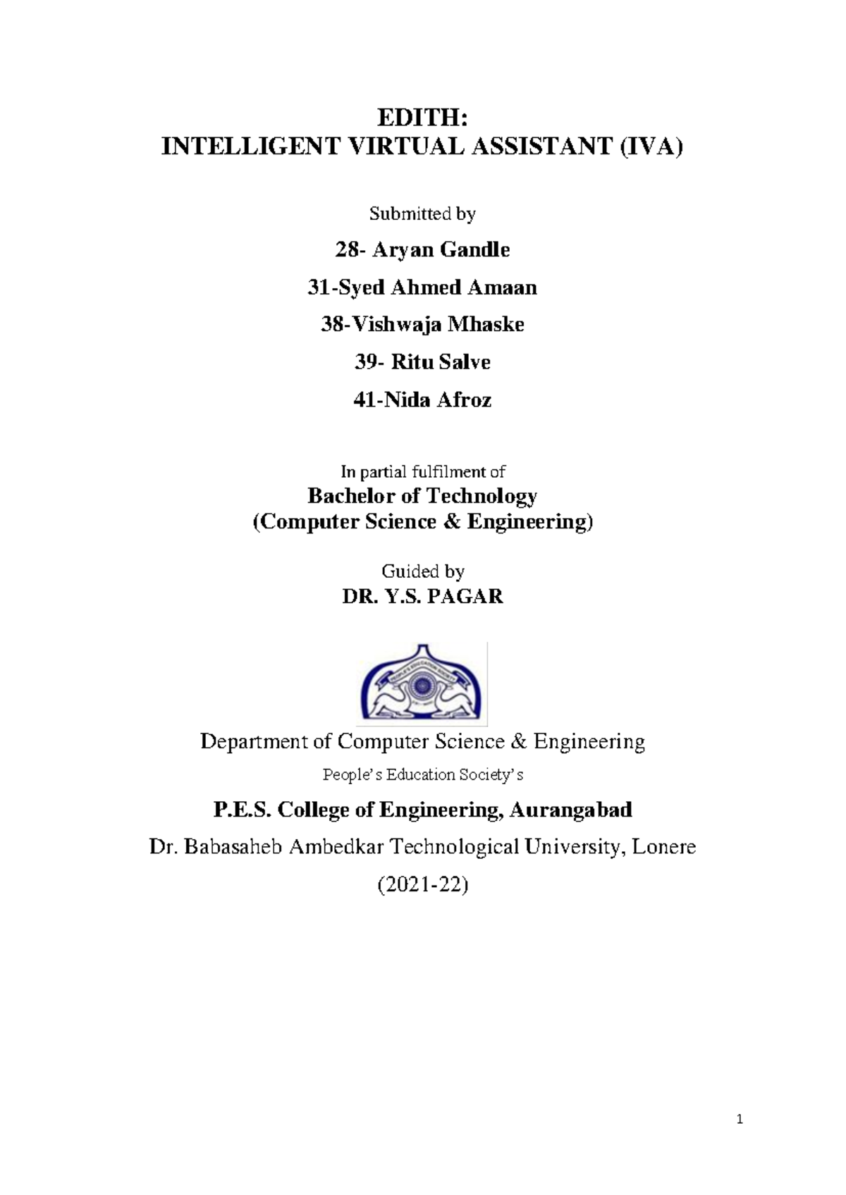 Edith Report - Chat bot - EDITH: INTELLIGENT VIRTUAL ASSISTANT (IVA ...