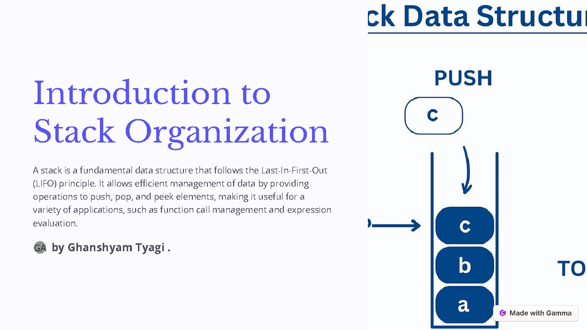 Introduction to Stack Organization - Introduction to Stack Organization ...