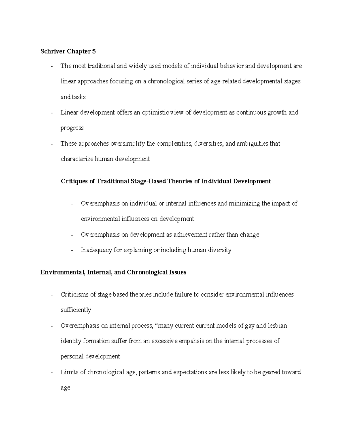 SWRK 522 notes week 6 - Schriver Chapter 5 - The most traditional and ...