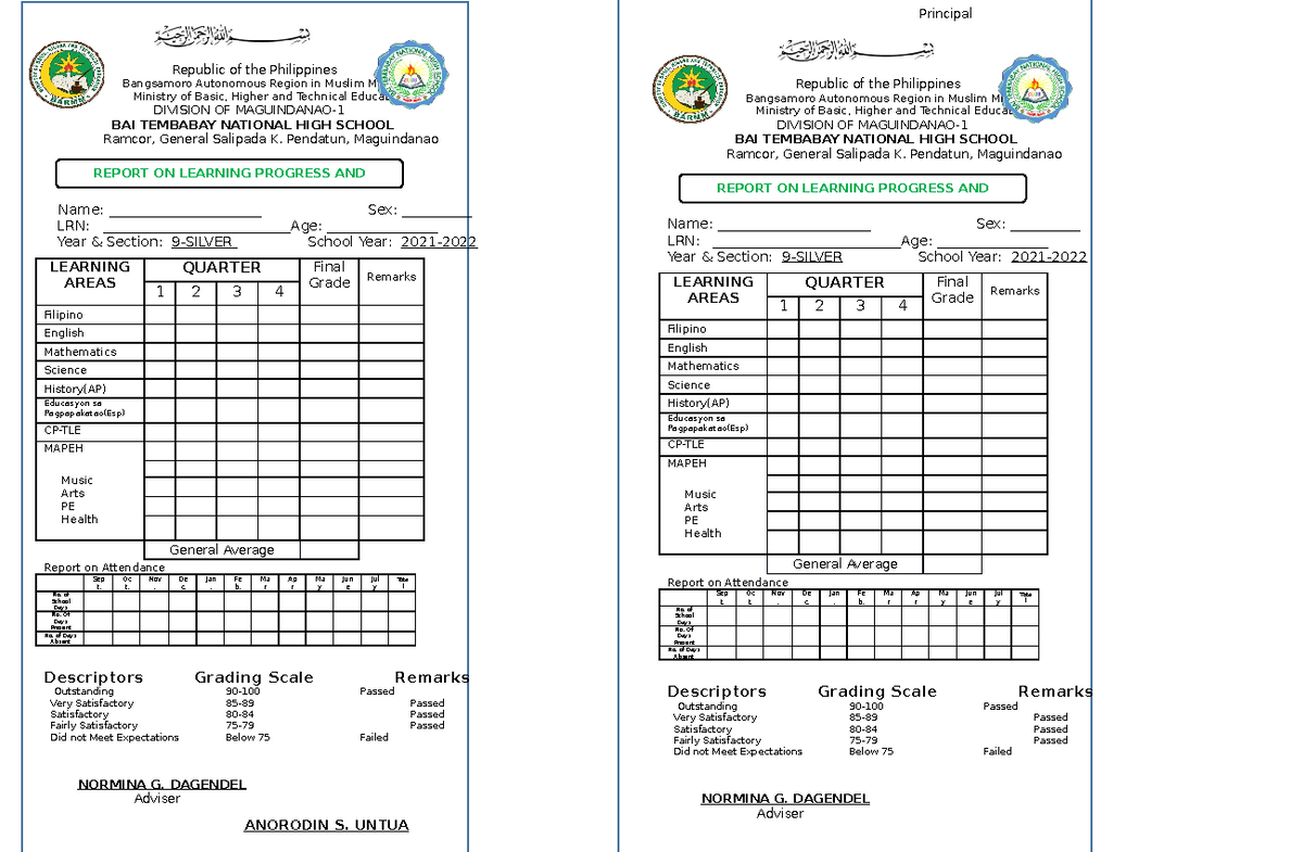 Card mbhte - Republic of the Philippines Bangsamoro Autonomous Region ...