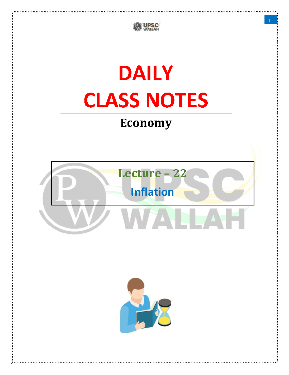 Economy inflation - Good - Lecture – 22 Inflation DAILY CLASS NOTES ...