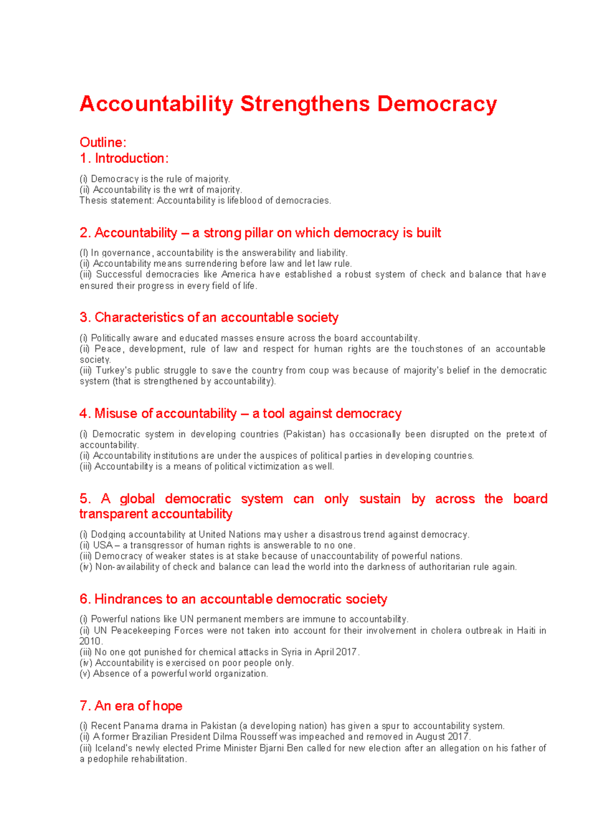 Accountability Strengthens Democracy - Accountability Strengthens ...