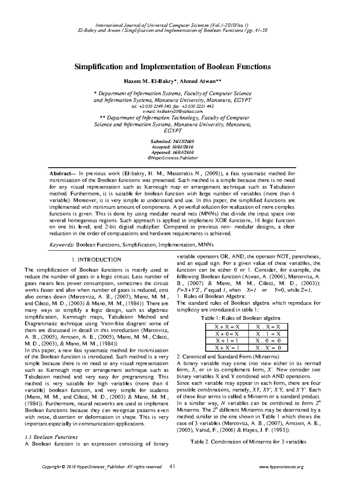 COS1521 Notes Simplification Implementation - Simplification and ...