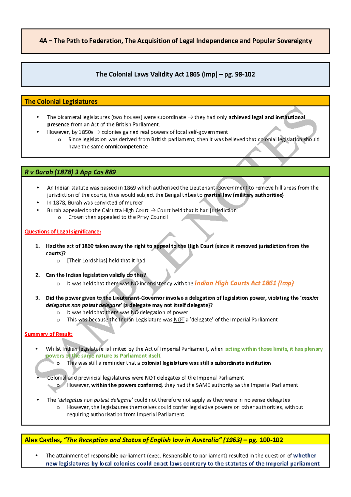 9433-sample - Case overview notes for Principles of Public Law - 4A 3 ...