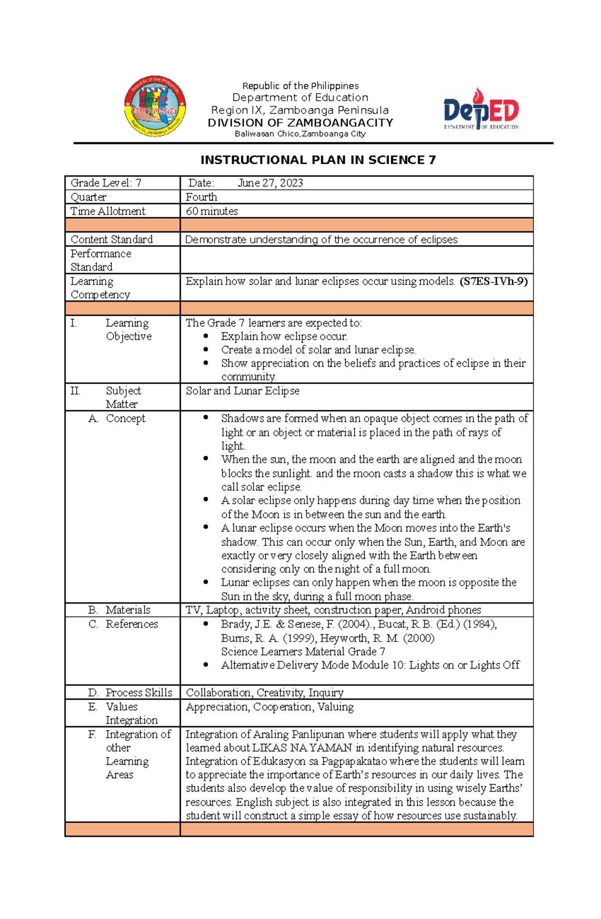 CO 2 2022-2023 - Lesson plan - Republic of the Philippines Department ...