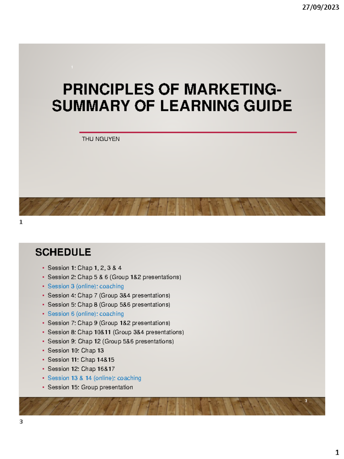 Summary of Learning Guide T1 2023-2024 - PRINCIPLES OF MARKETING ...
