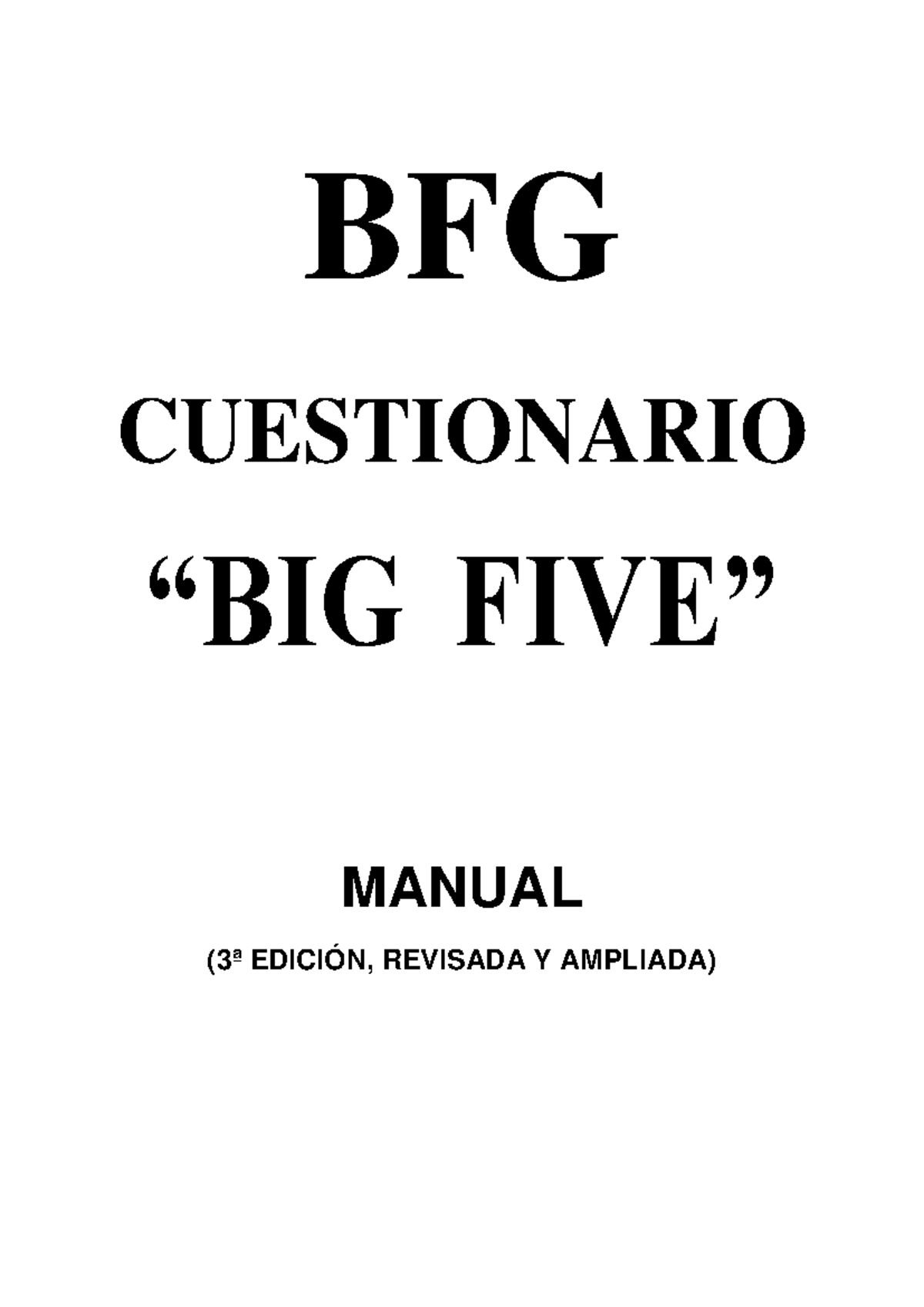 Manual big-five - BFG CUESTIONARIO “BIG FIVE” MANUAL (3ª EDICIÓN ...