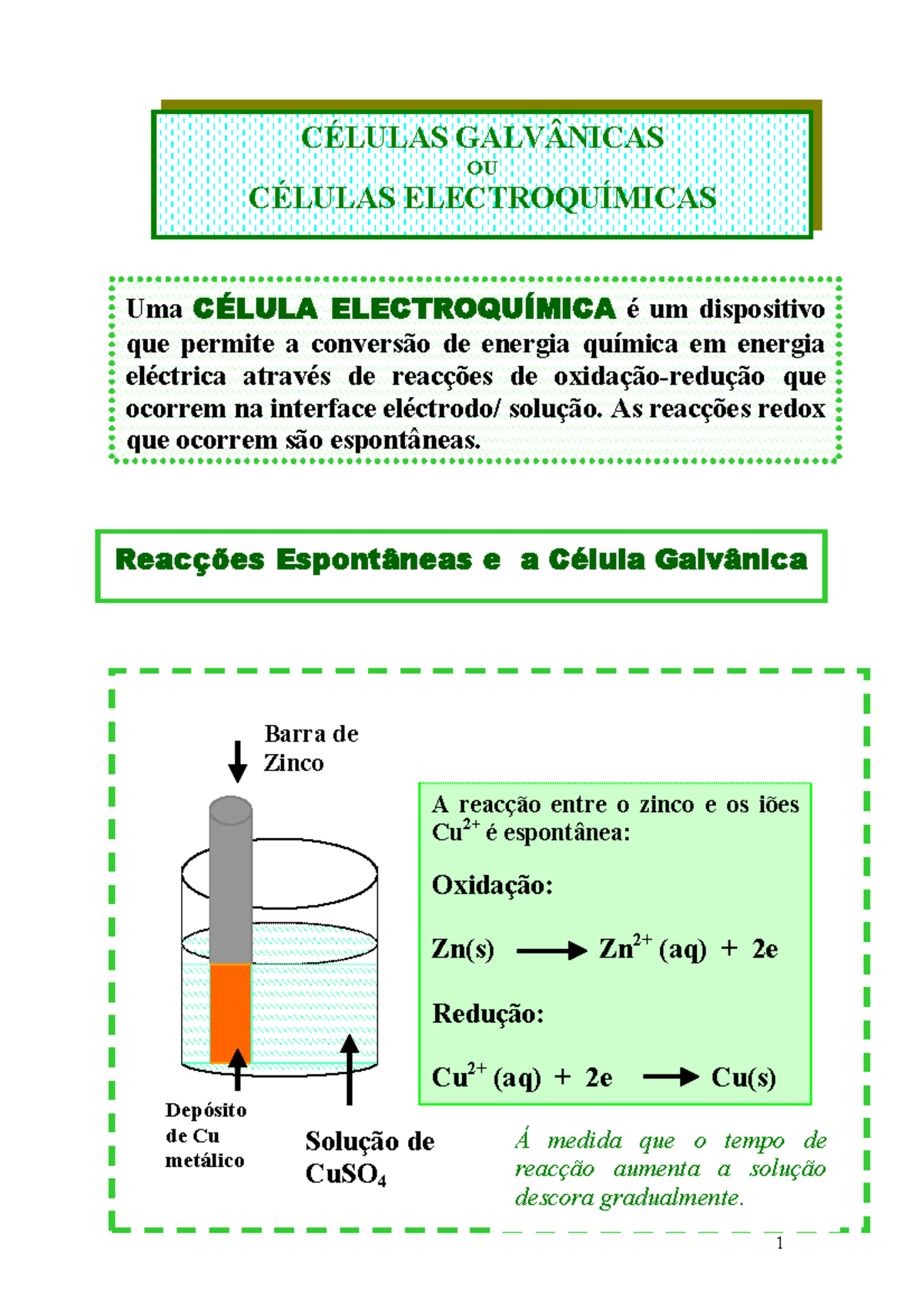 Pilhas - Resumo Biologia das Plantas - CÉLULAS GALVÂNICAS ####### OU ...
