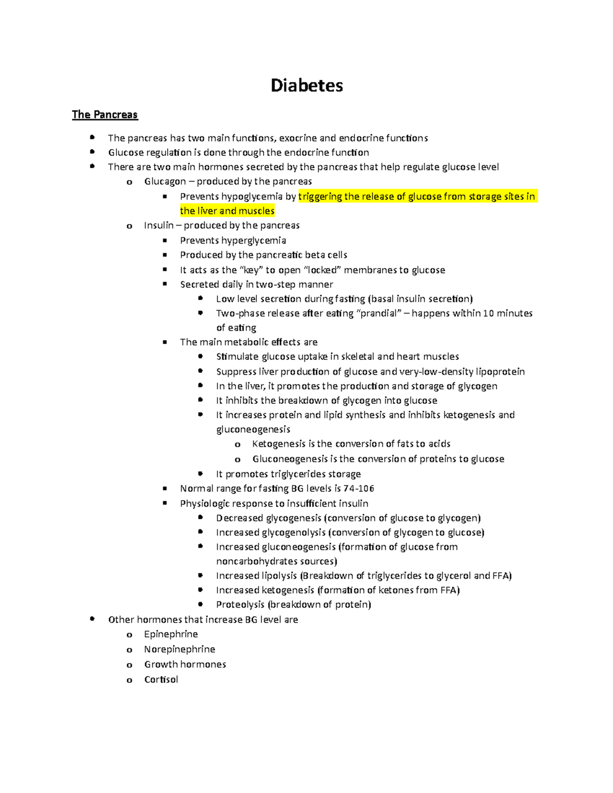 Diabetes - Medical surgical nursing Concepts for Interpersonal ...