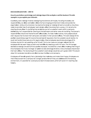 Discussion Question UNIT I - HRM 5200 Emerging Trends in HR ...