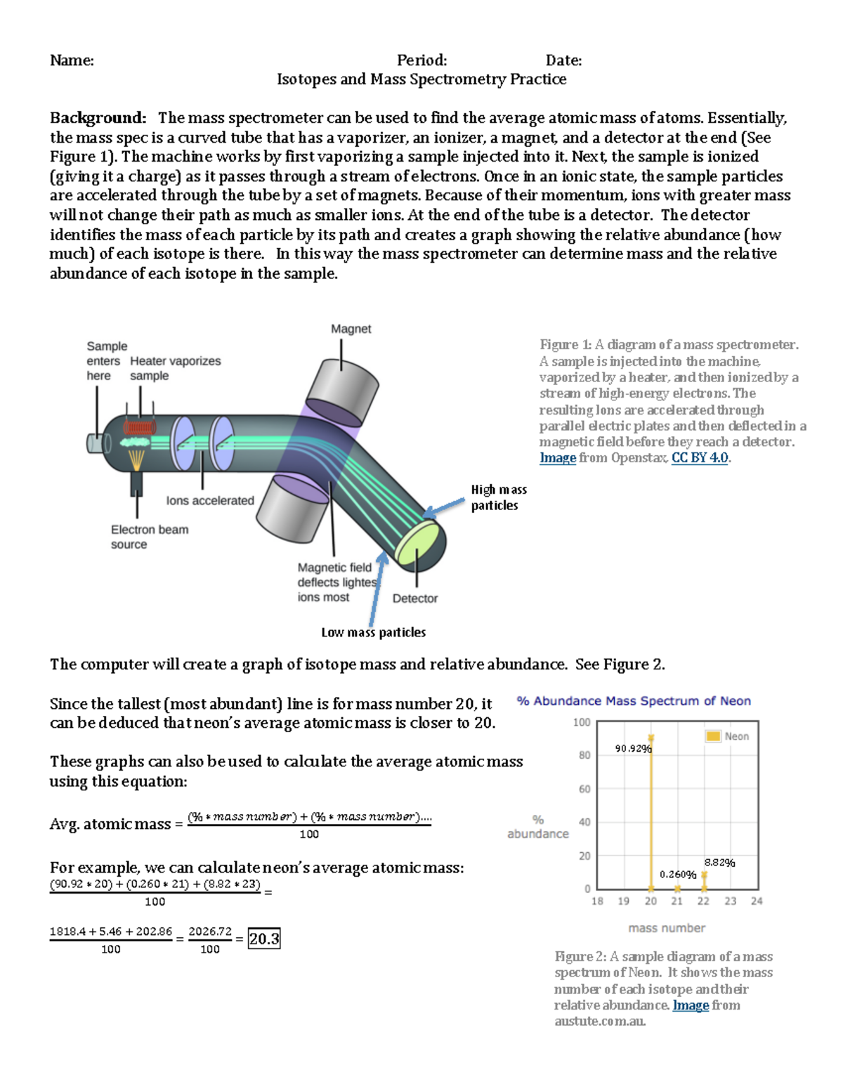 Intro Mass Spec WS - Homework - Figure 2: A sample diagram of a mass ...