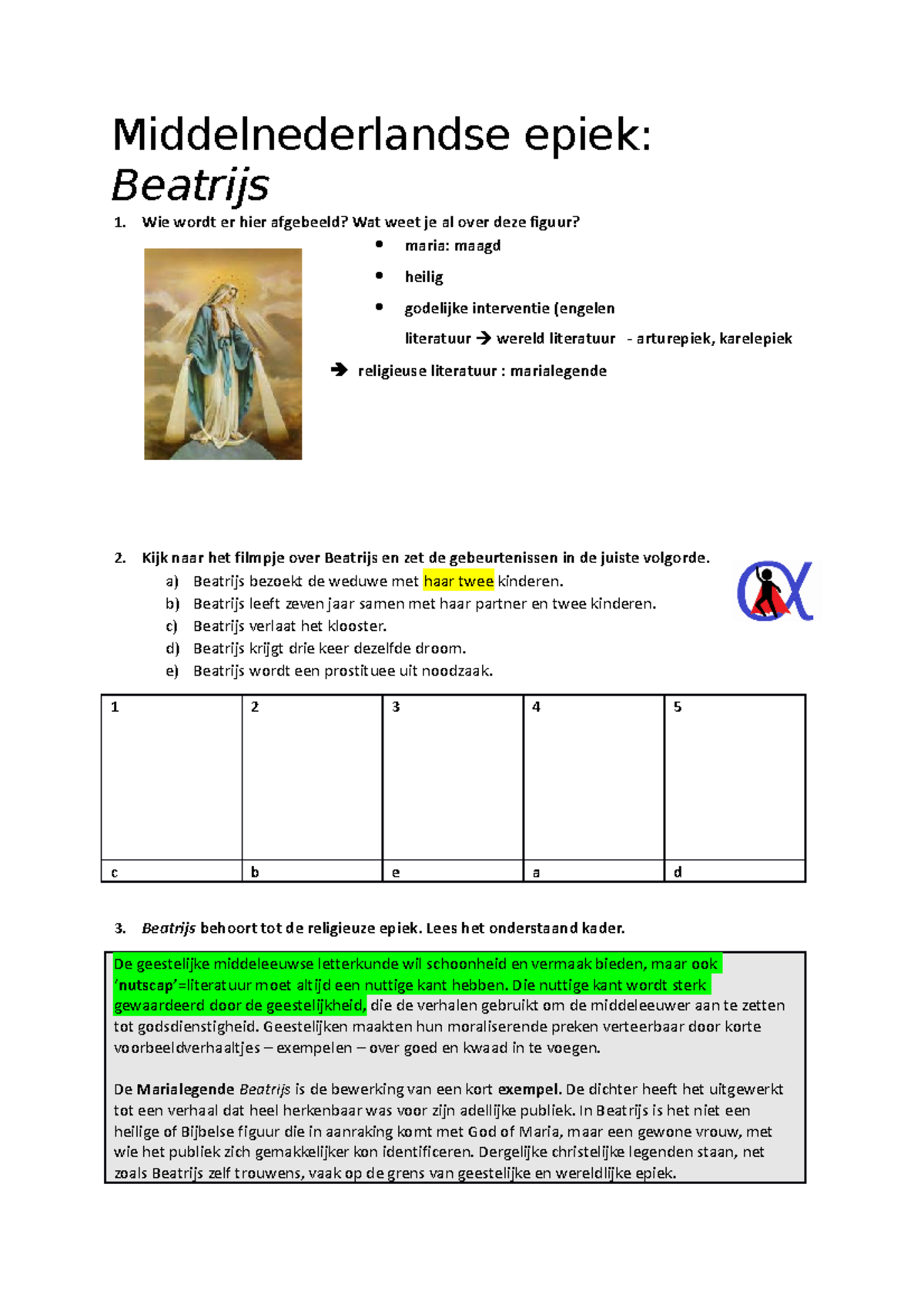 Beatrijs (bundel) - Middelnederlandse epiek: Beatrijs Wie wordt er hier ...