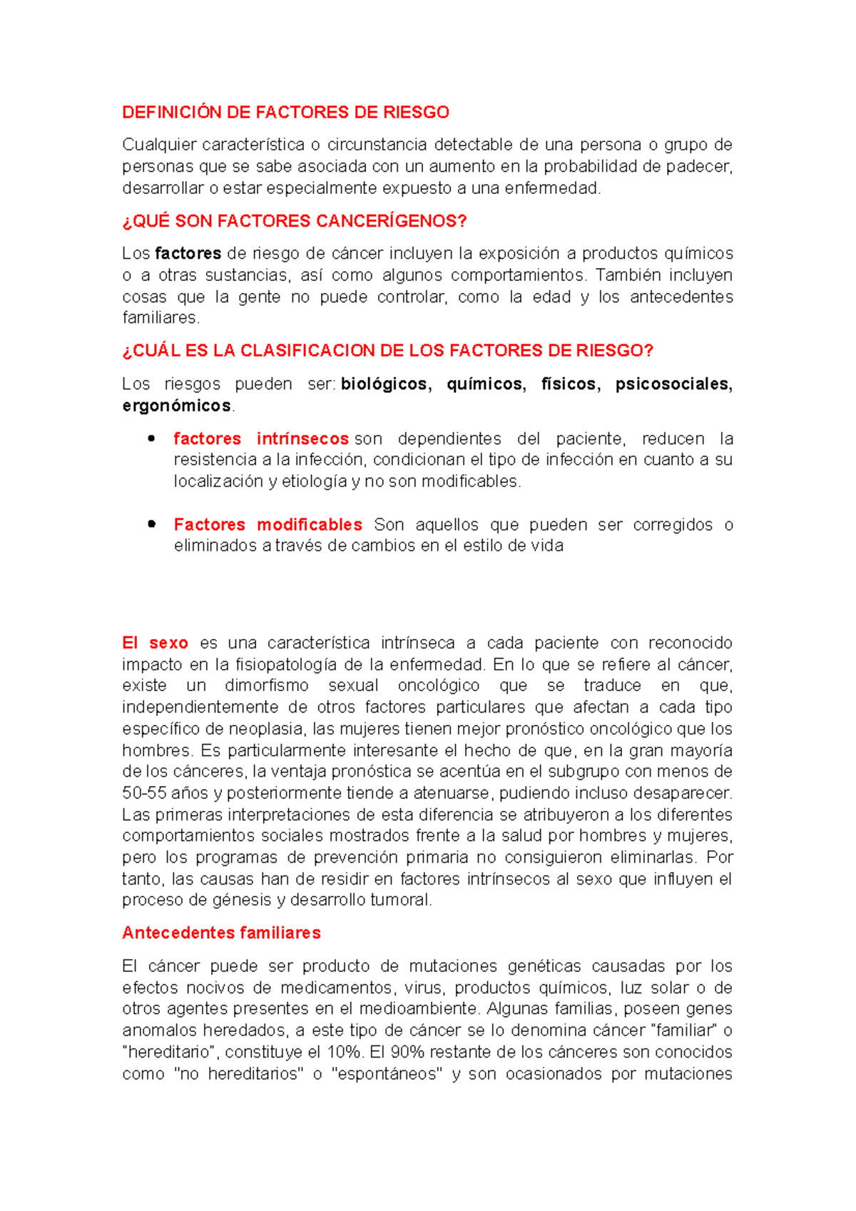 Definición de factores de riesgo - DEFINICIÓN DE FACTORES DE RIESGO ...