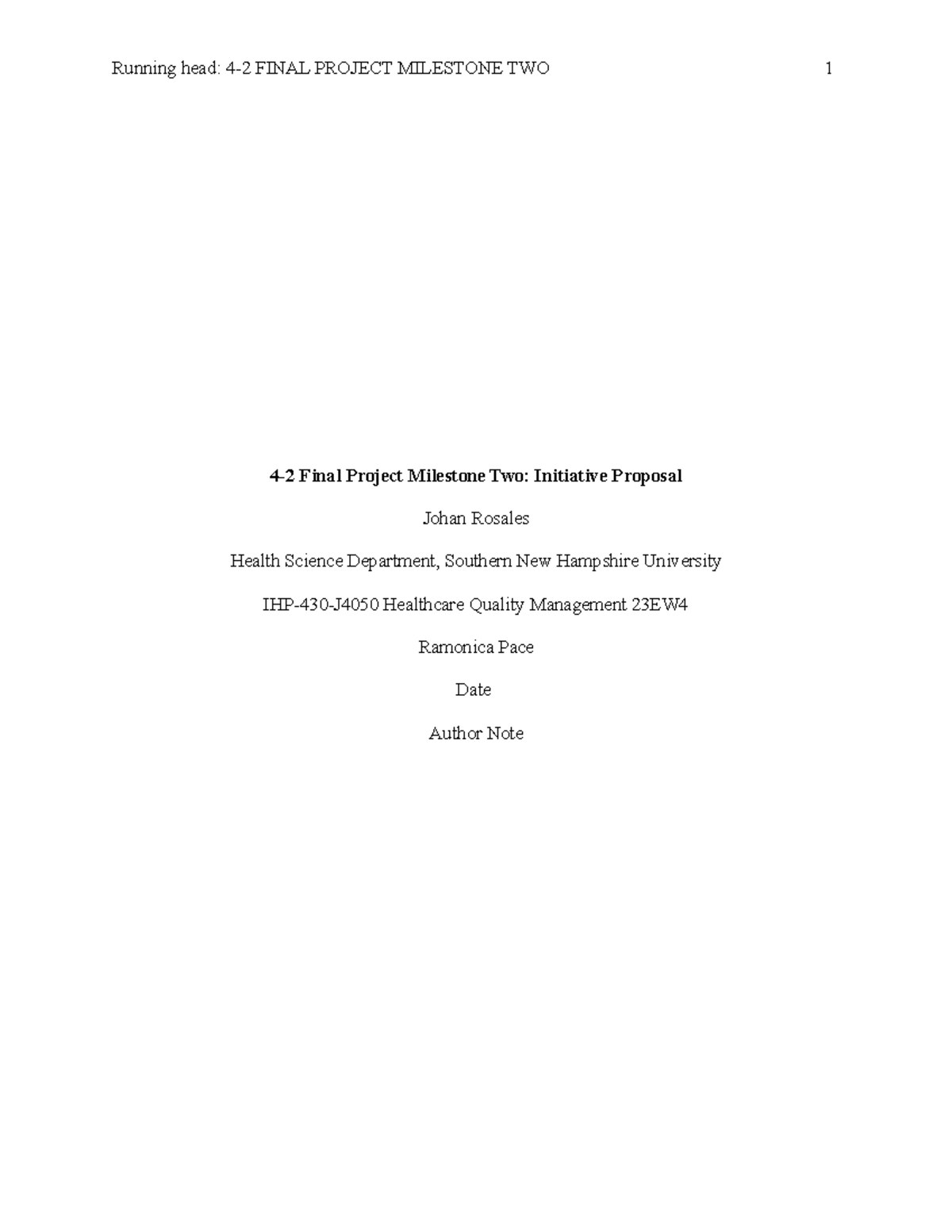 4-2 Final Project Milestone Two- Initiative Proposal - Performance ...